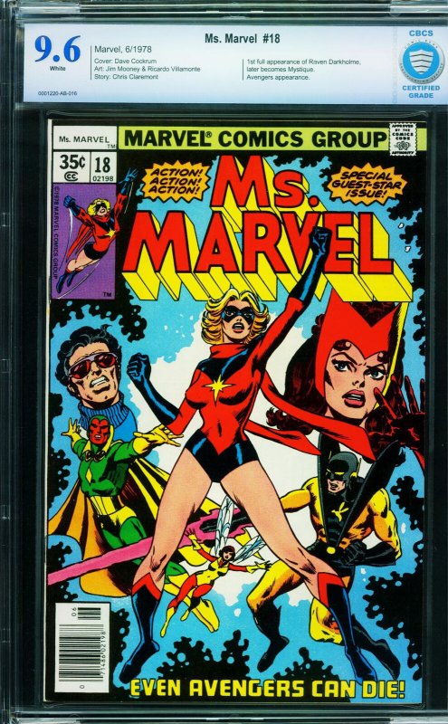 MS. MARVEL #18-cbcs 9.6 wp-First MYSTIQUE-Marvel-1978 | Comic Books ...