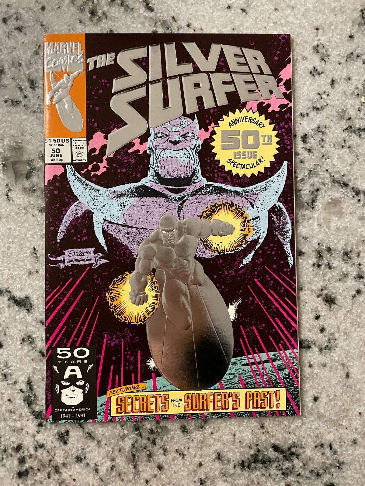 Silver Surfer # 50 NM Marvel Comic Book Thanos Cover Avengers Hulk Thor ...