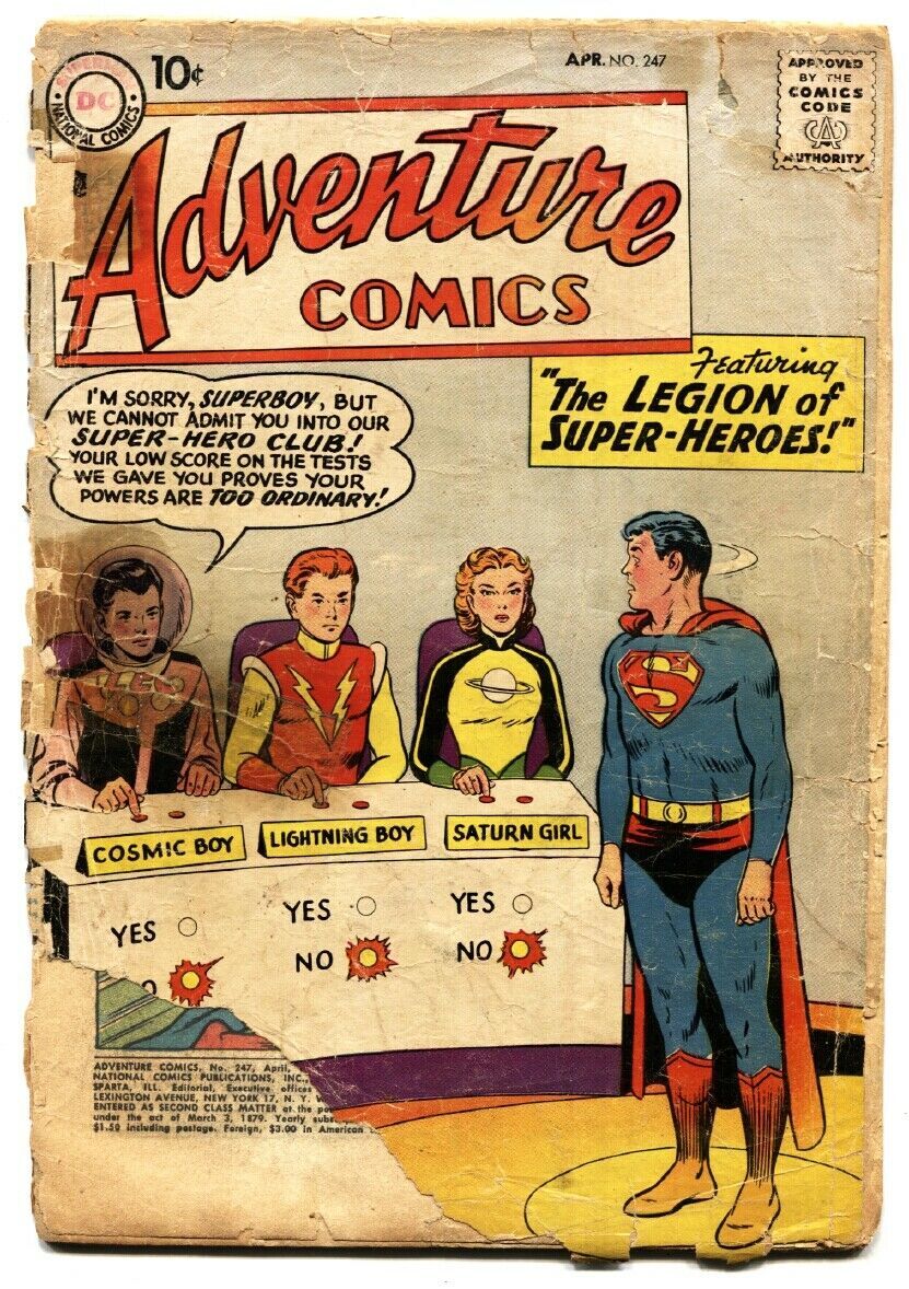 Adventure #247 Silver-Age DC Comic Book-First Legion of Superheroes ...
