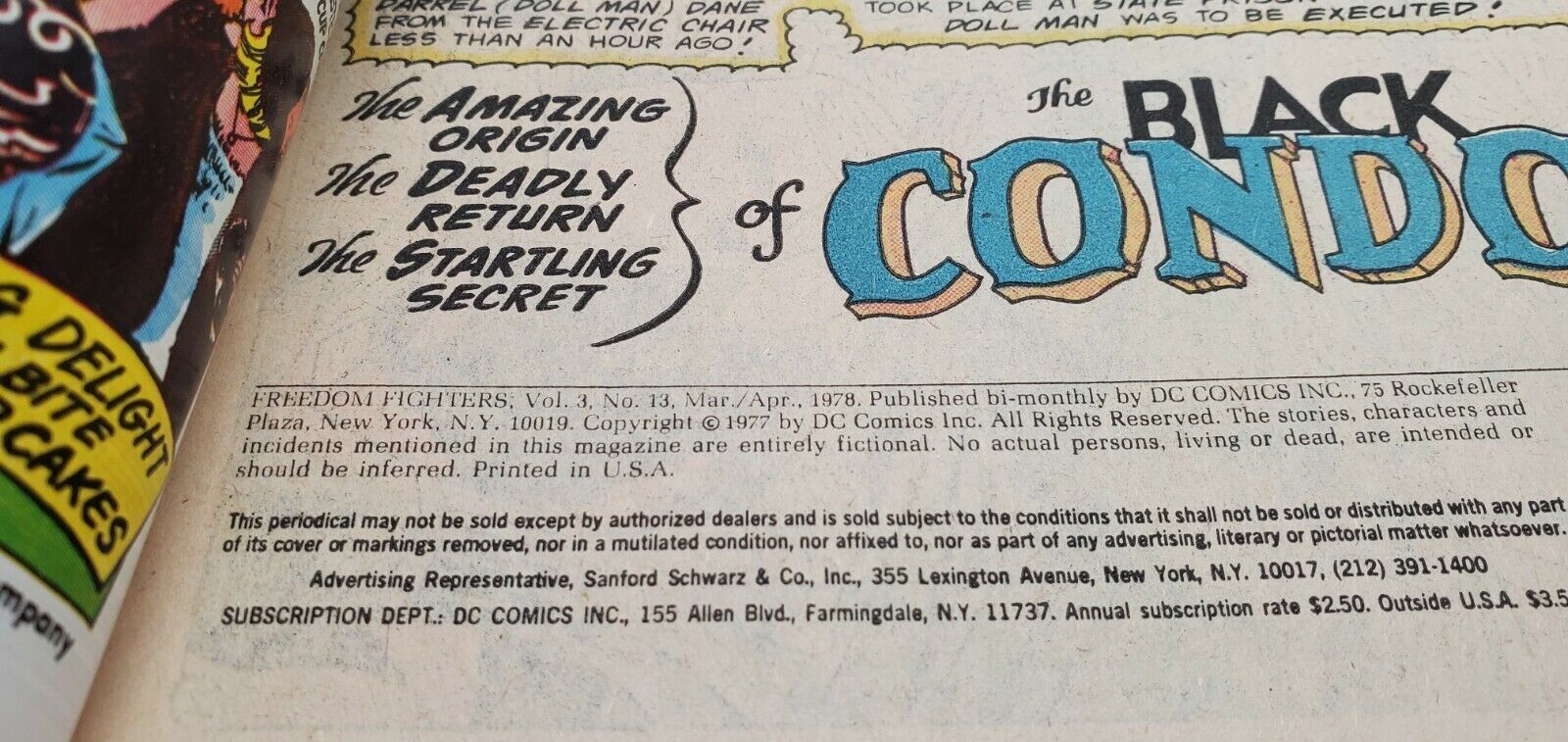 Freedom Fighters #13 1978 Origin of the BLACK CONDOR | Comic Books ...