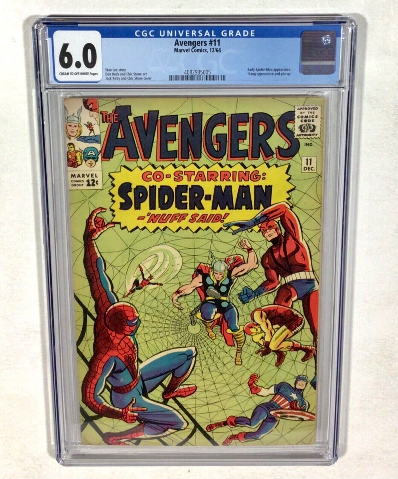 The Avengers #11 Early Spider Man App Kang Pin Up Marvel 1964 CGC 6.0 ...