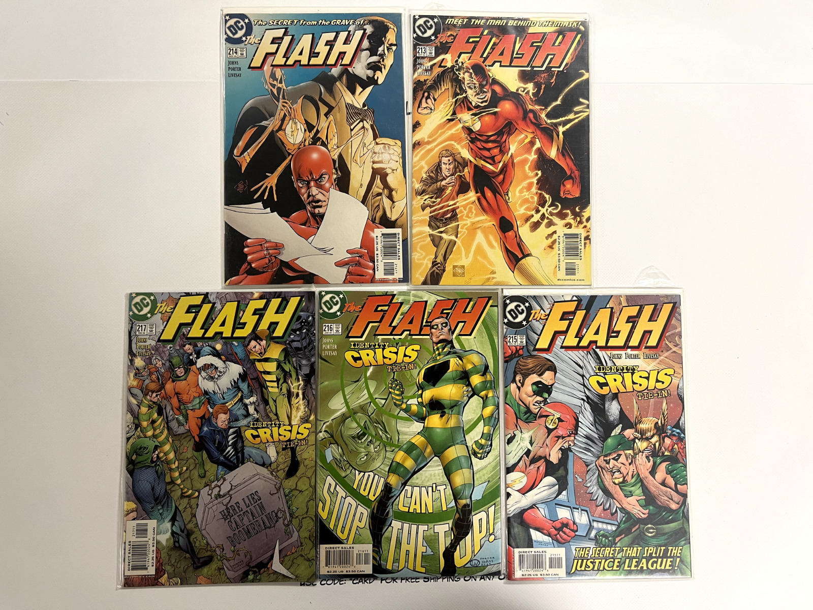 5 The Flash DC Comic Books#213 214 215 216 217 Bat-man Super-man Joker ...