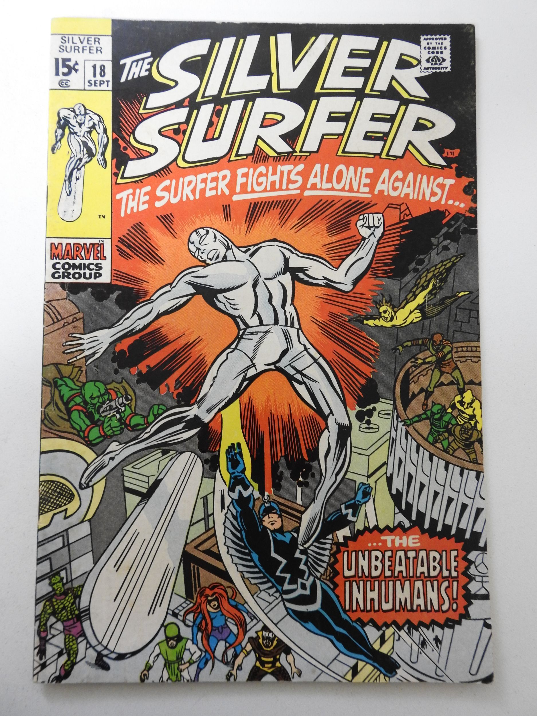 The Silver Surfer #18 (1970) VG+ Condition moisture stain | Comic Books ...
