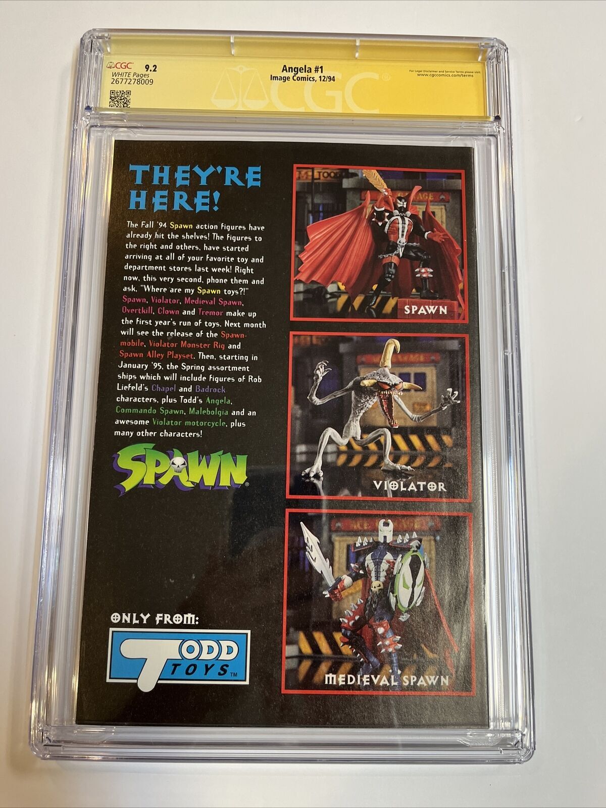 Angela (1994) # 1 (CGC 9.2 SS WP) Signed By Capullo | Newsstand | Comic ...