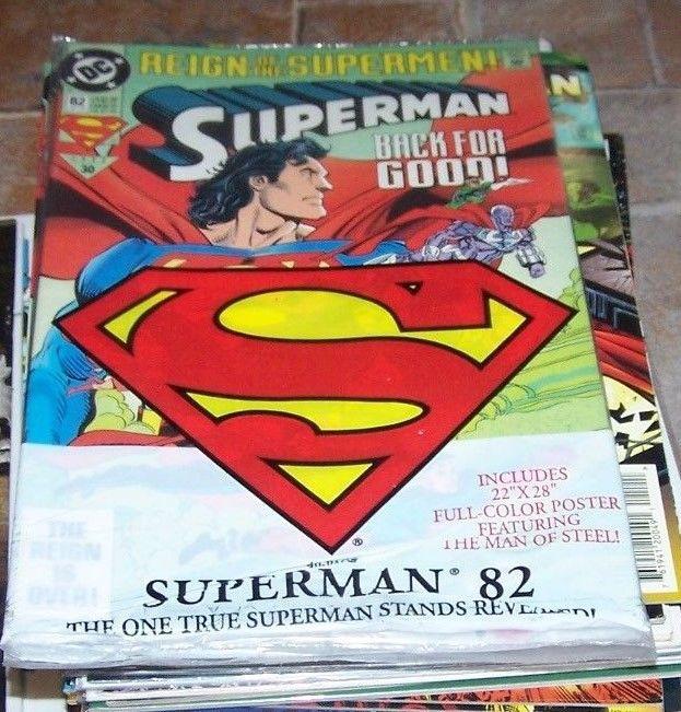 Superman #82 (Oct 1993, DC) reign of the supermen POLYBAGGED W POSTER ...