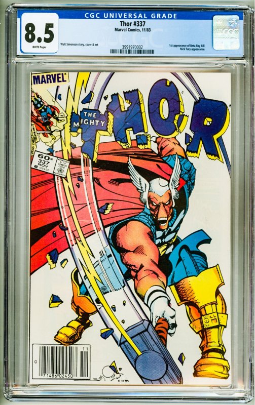 Thor #337 (1983) CGC 8.5! 1st Appearance of Beta Ray Bill! | Comic ...