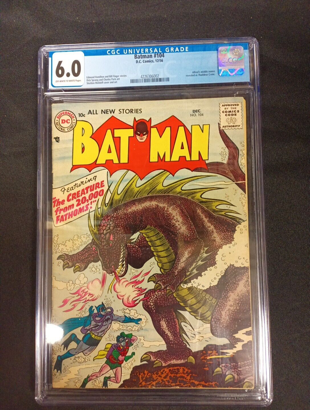 Batman #104 1956 CGC 6.0 FN Off-White to White Pages Alfred's Middle ...