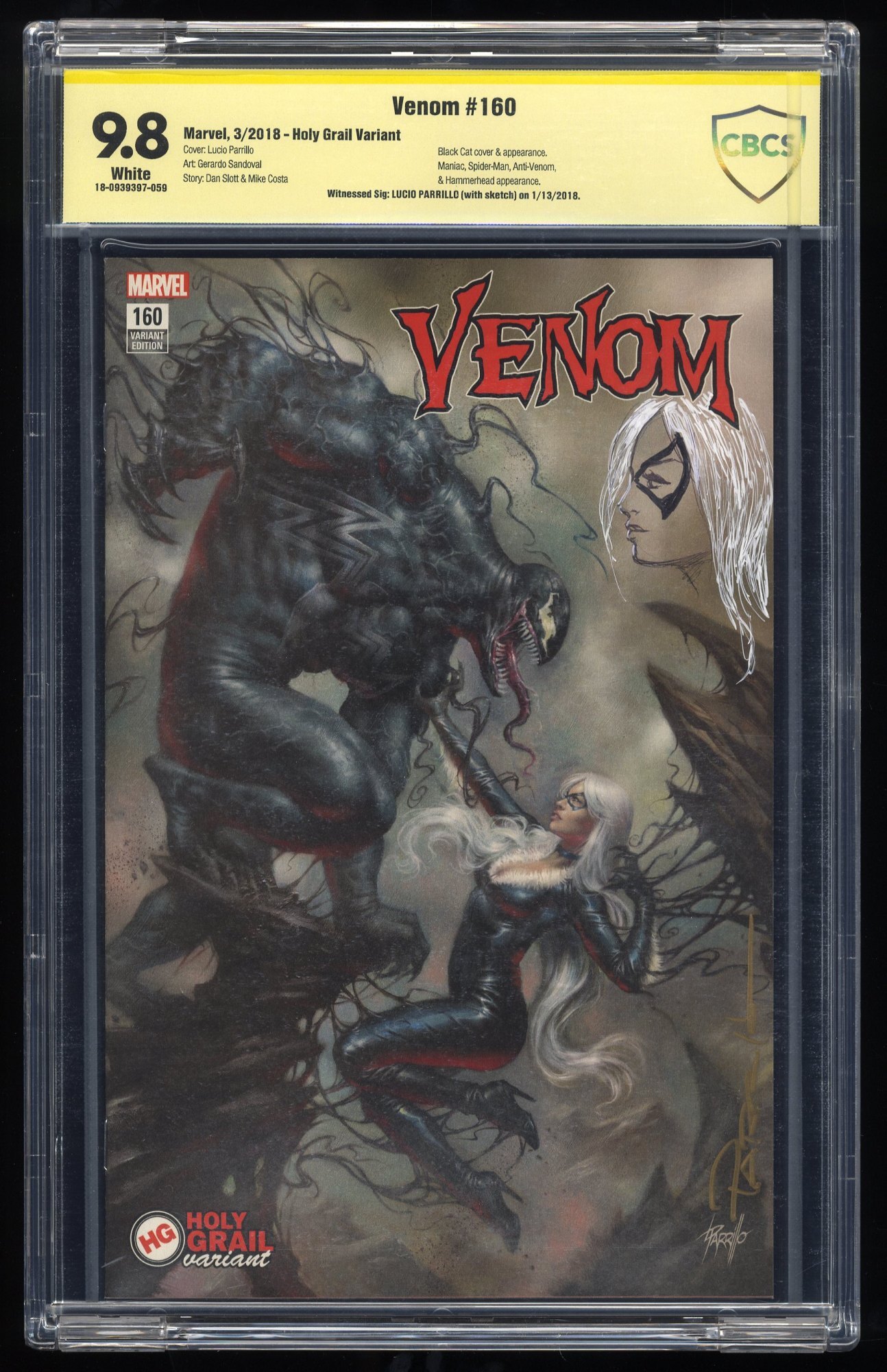 Venom #160 CBCS NM/M 9.8 Signed/Sketch SS Lucio Parrillo Holy Grail ...