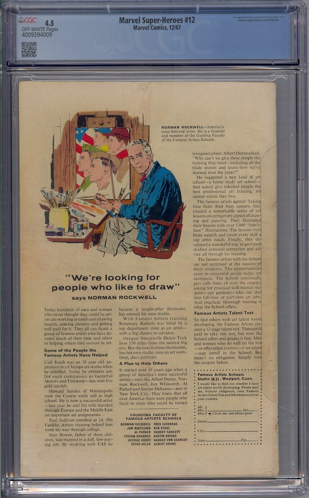 Marvel Super-Heroes #12 CGC 4.5 Origin 1st Captain Marvel Yon-Rogg UNA ...