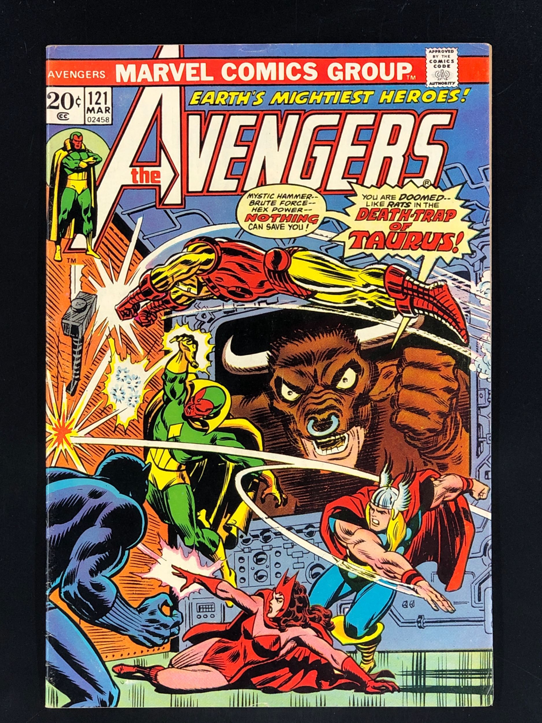 The Avengers #121 (1974) FN/VF Death Trap of Taurus! Zodiac vs ...