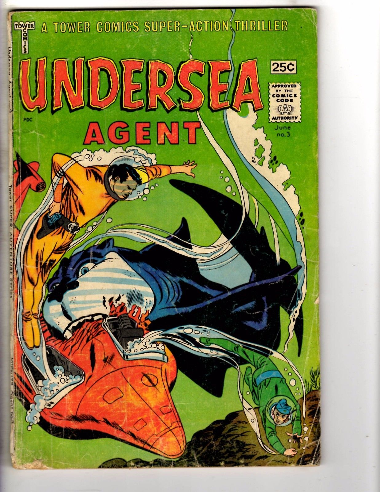 2 Tower Action Series Comic Books Noman # 2 + Undersea Agent # 3 Dynamo ...