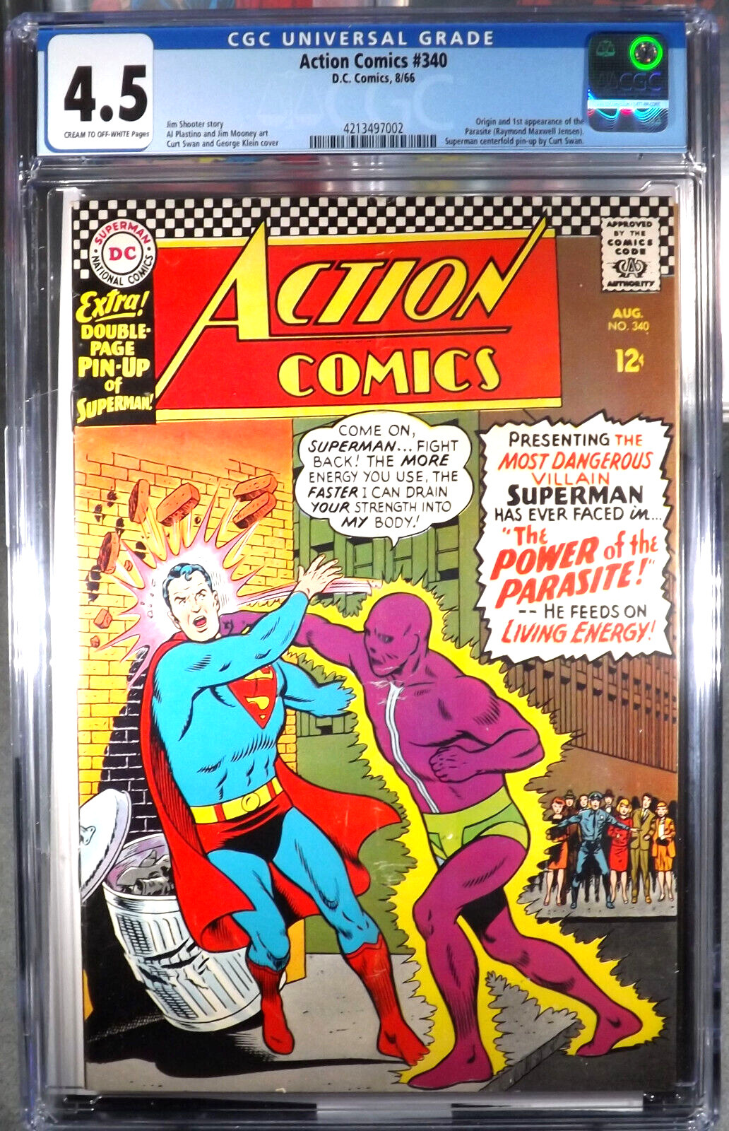 ACTION COMICS #340 CGC 4.5 1st Appearance of Parasite 1966 Superman ...