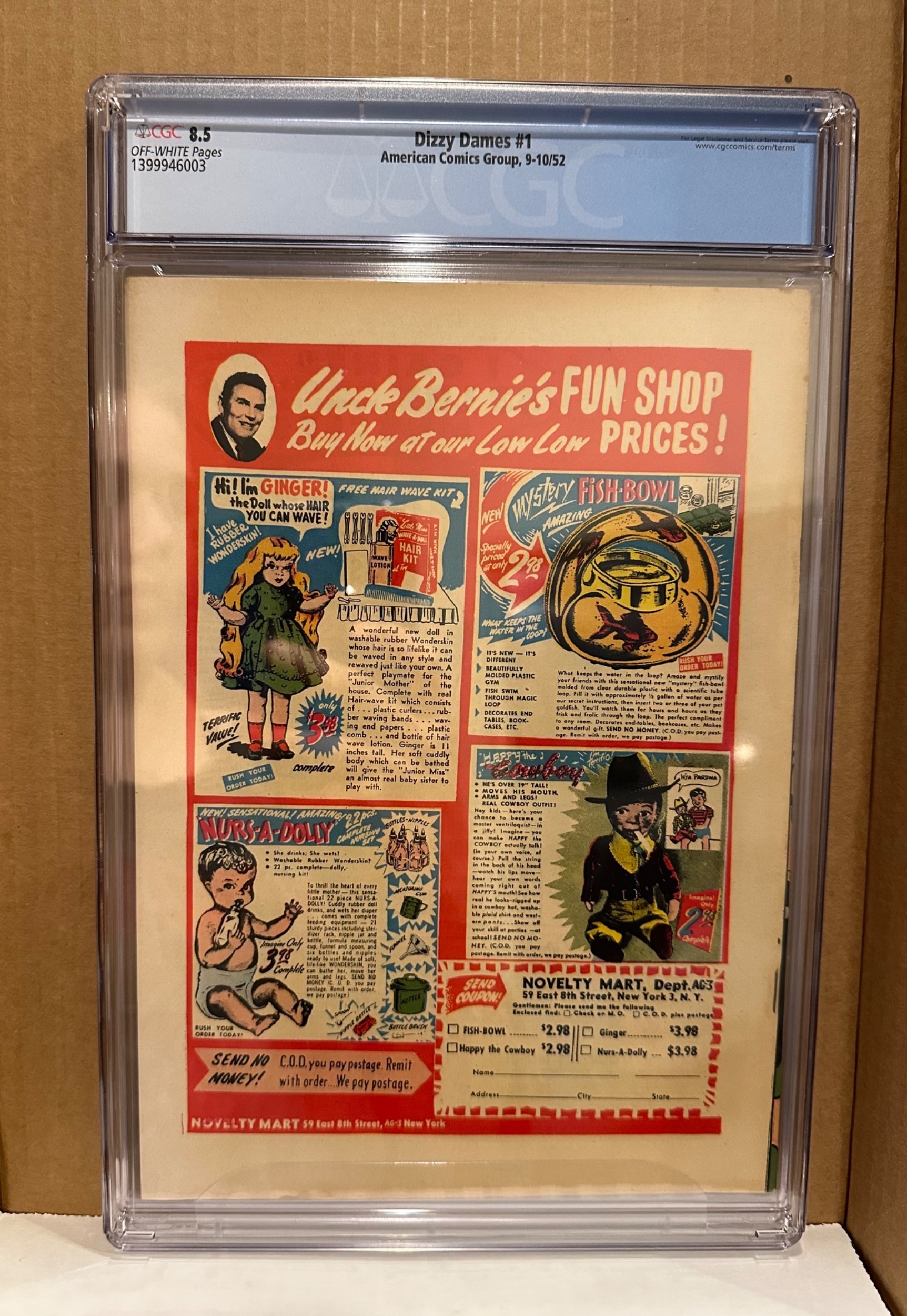 Dizzy Dames #1 CGC 8.5 Rare Good Girl Art Very low pop (1952) | Comic ...