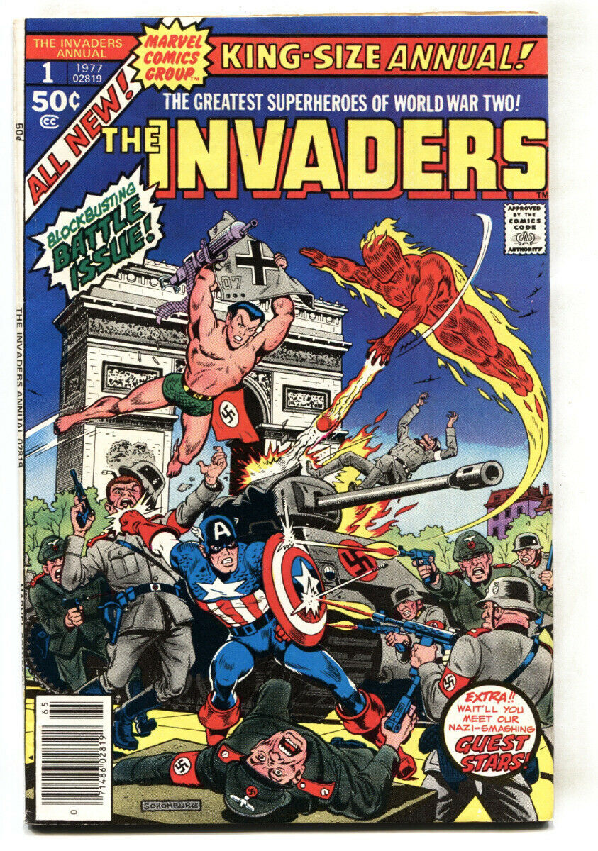 The Invaders Annual #1 comic book-Cover art by Alex Schomburg | Comic ...