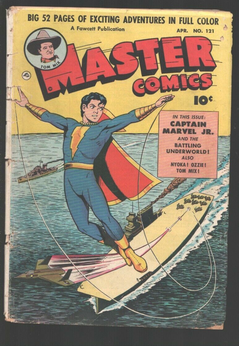 Master Comics #121 1951-Captain Marvel Jr. & jet plane aircraft carrier ...