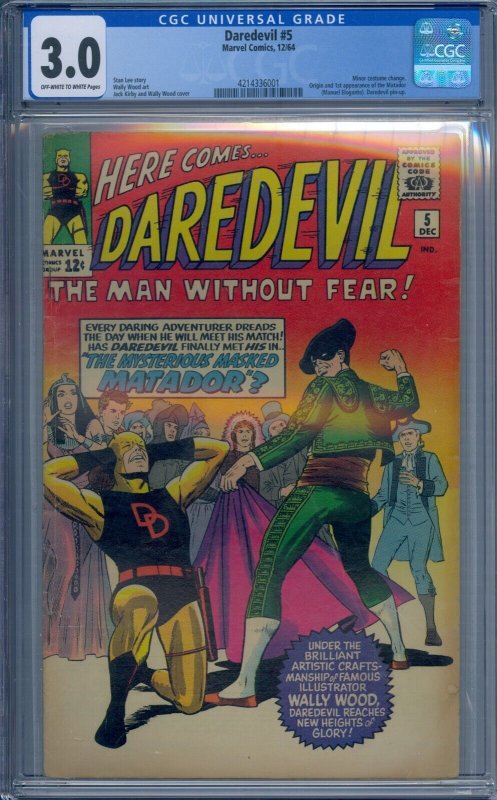 Daredevil #5 CGC 3.0 1st Matador Jack Kirby | Comic Books - Silver Age ...