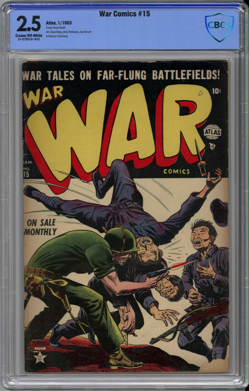 WAR Comics #15 Cbcs 2.5 - Very Rare Atlas WAR - Jan, 1953 ...