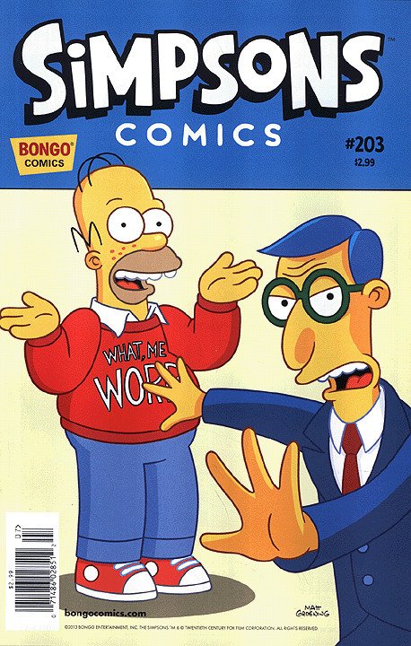 SIMPSONS COMICS (BONGO) (1993 Series) #203 NEWSSTAND Near Mint Comics ...
