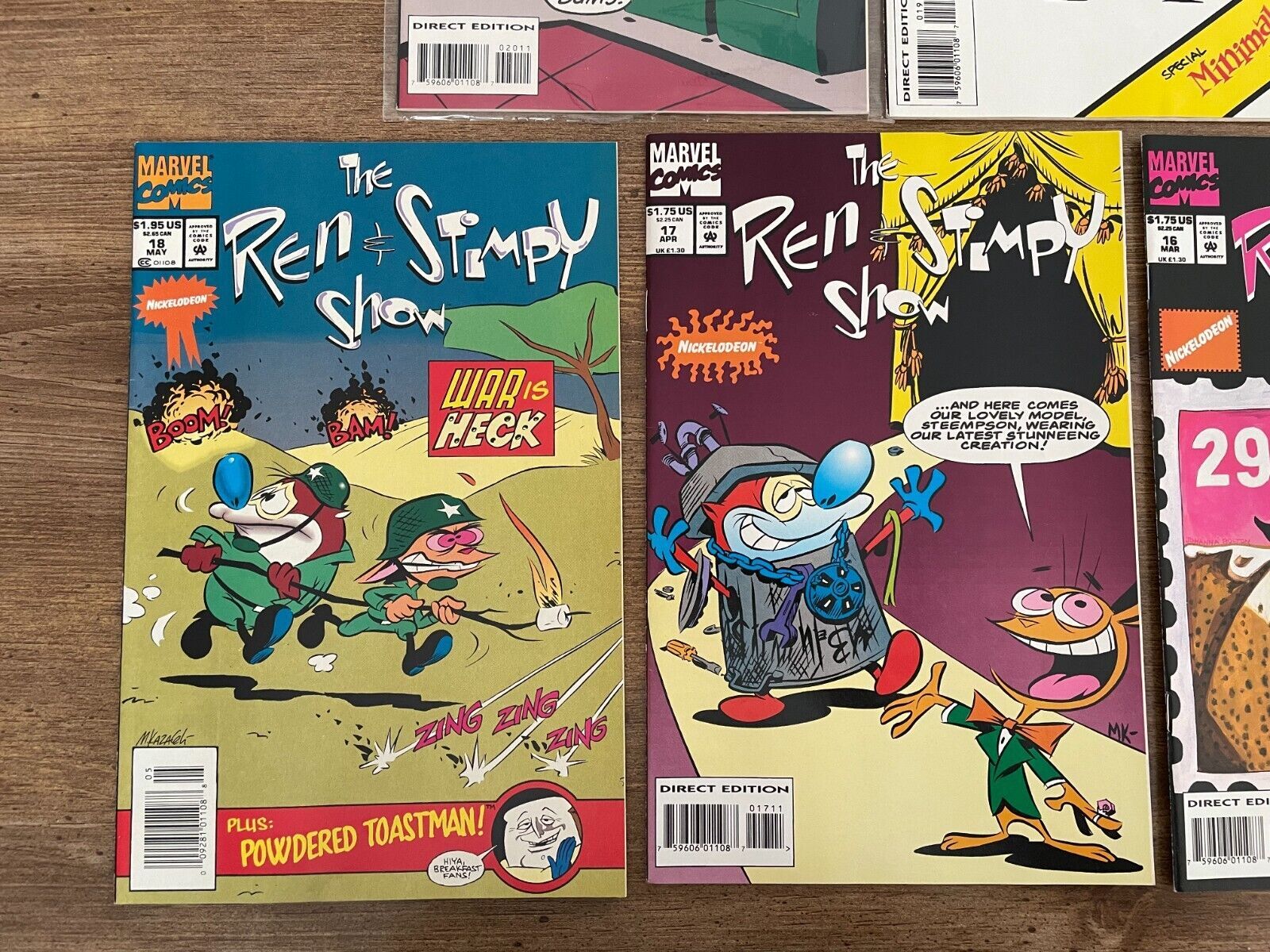 Lot Of 5 Ren & Stimpy Marvel Comic Books 16 17 18 19 20 Nickelodeon ...
