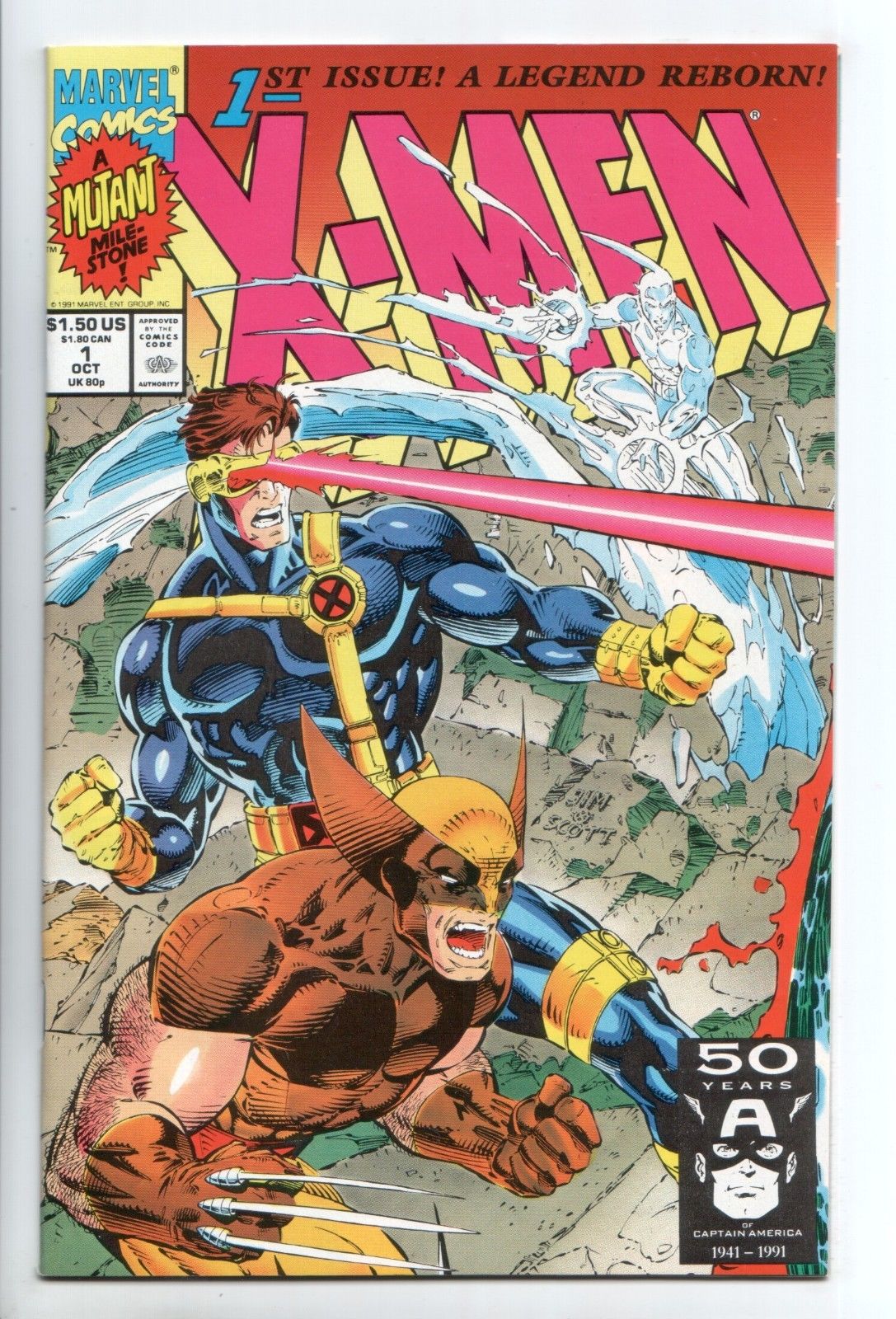 X-Men #1 - Cyclops & Wolverine Cover / Jim Lee Art (Marvel, 1991) - VF ...