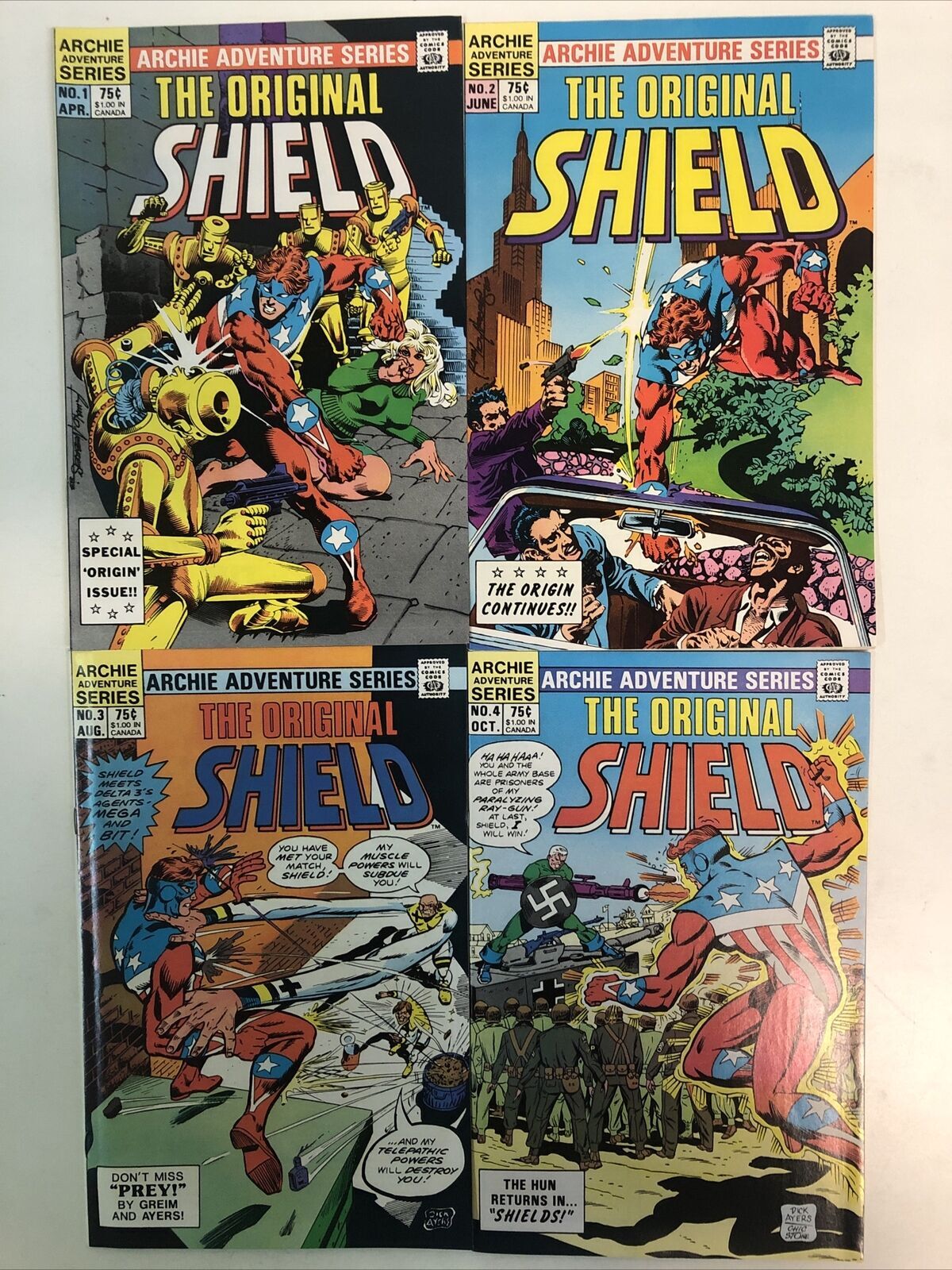 Archie Adventure Series The Original Shield (1983) Complete Set # 1-4 ...