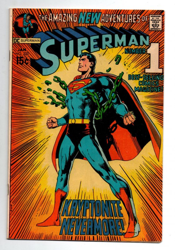 Superman #233 - Iconic Neal Adams Cover - Kryptonite Nevermore - 1971 ...