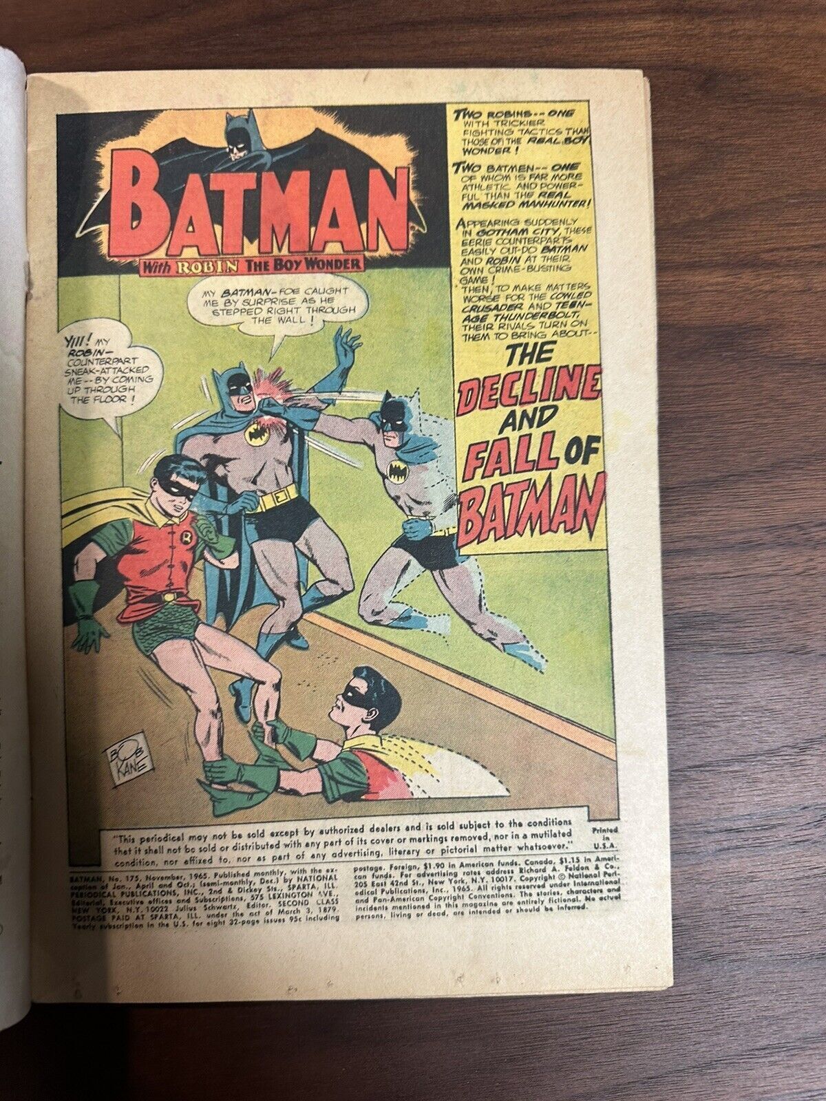 BATMAN #175 VG- "The Decline and Fall of Batman," (DC Comics 1965 ...