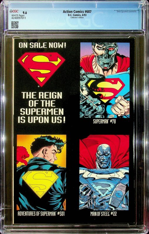 Action Comics #687 (1993) - CGC 9.6 - Cert#4240097011 | Comic Books ...