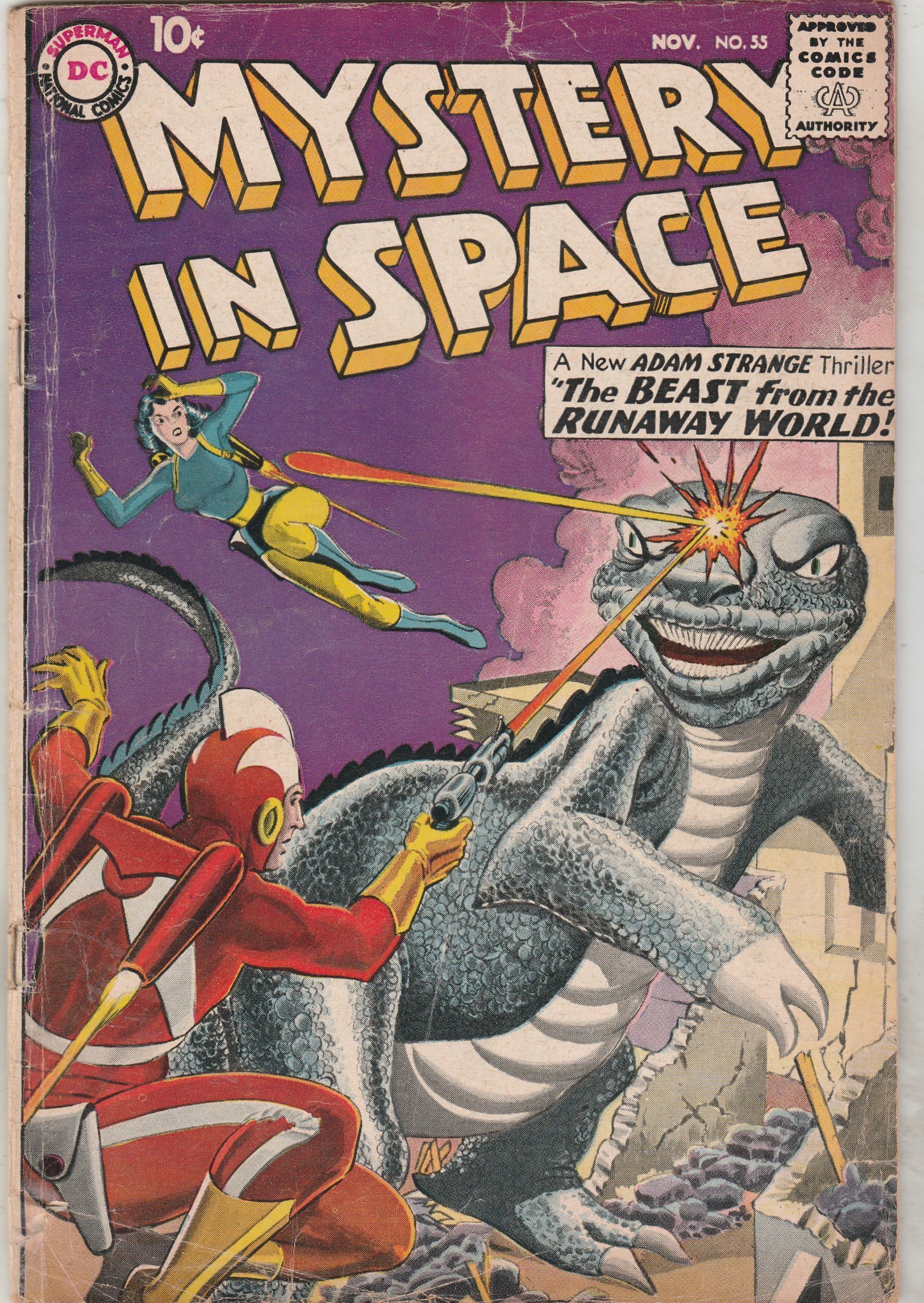 Mystery in Space #55 (1959) Mid-Grade Grey-Tone VG/FN Adam Strange ...