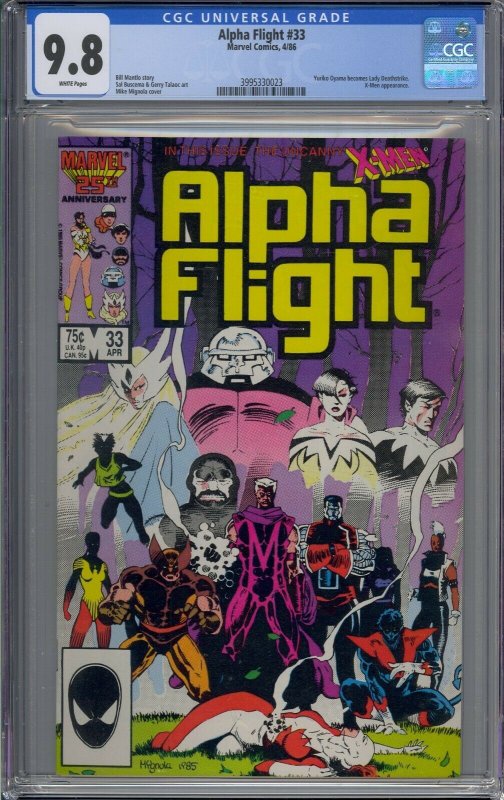 Alpha Flight #33 CGC 9.8 Yuriko Oyama Becomes Lady Deathstrike White ...