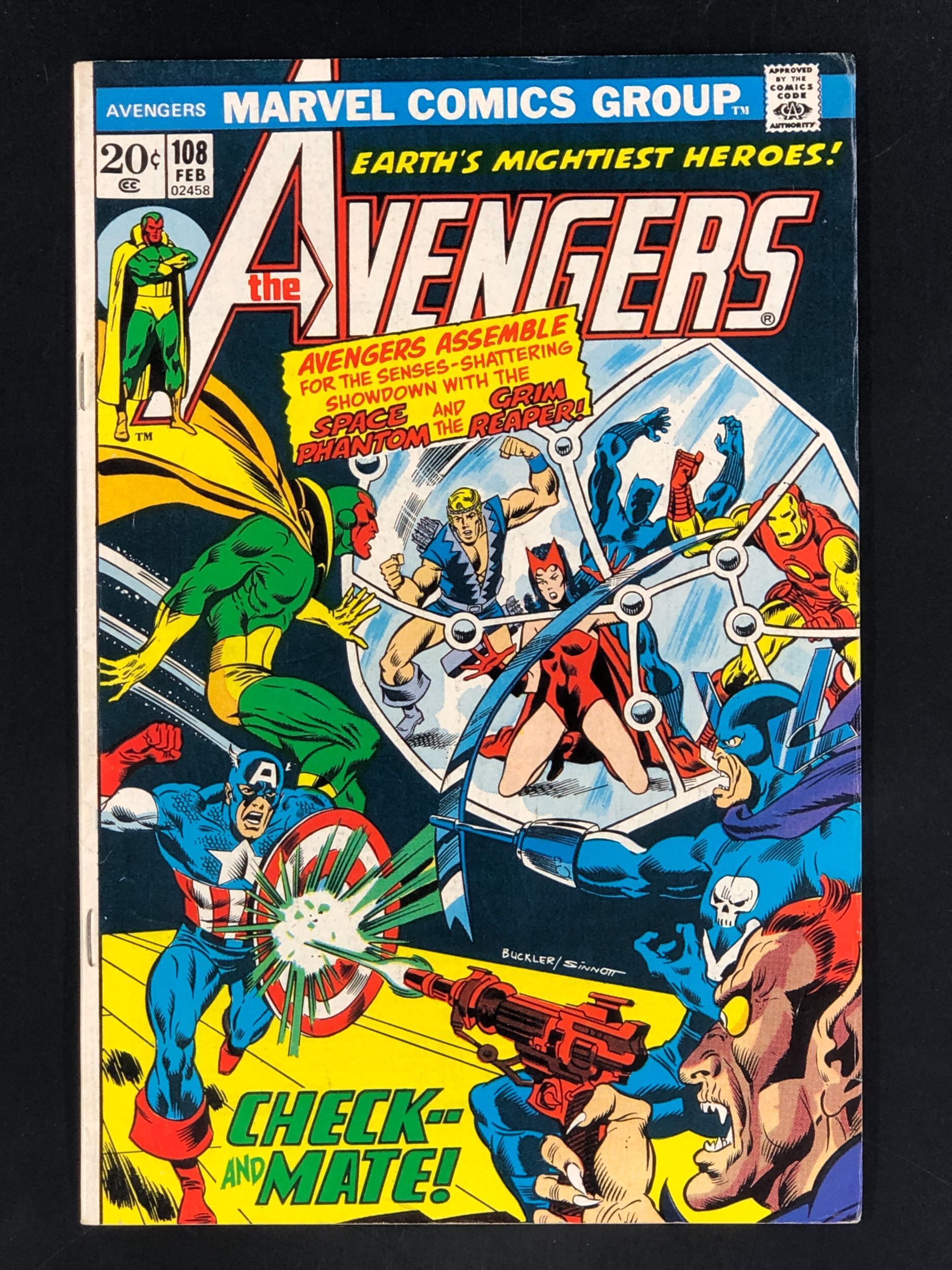 The Avengers #108 (1973) FN Space Phantom, Grim Reaper & Captain Marvel ...