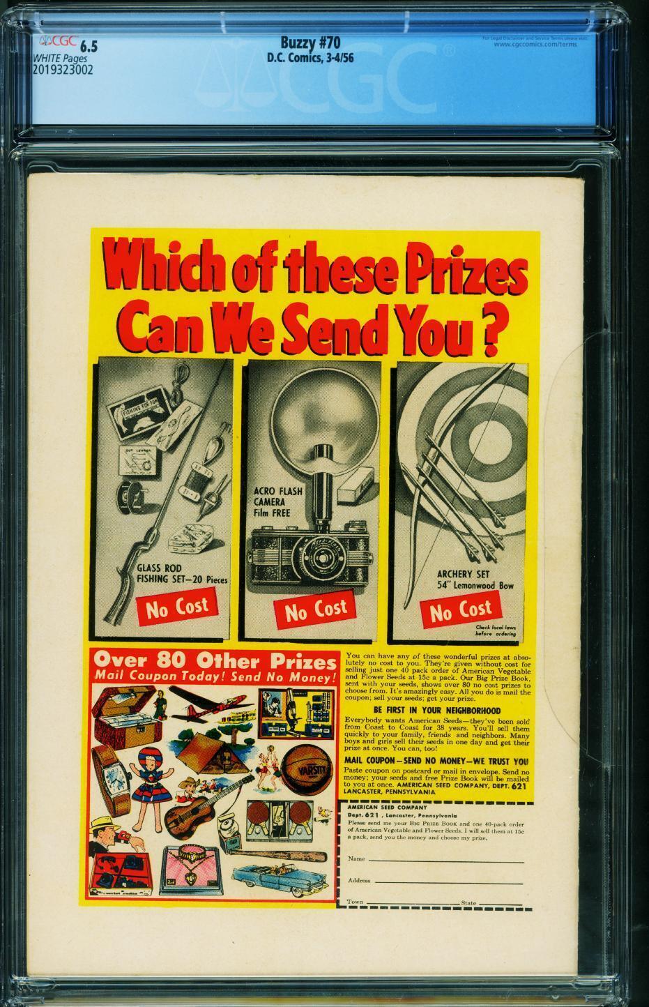 Buzzy #70 1956 CGC 6.5 Very Rare DC- Romance - 2019323002 | Comic Books - Silver Age, DC Comics ...