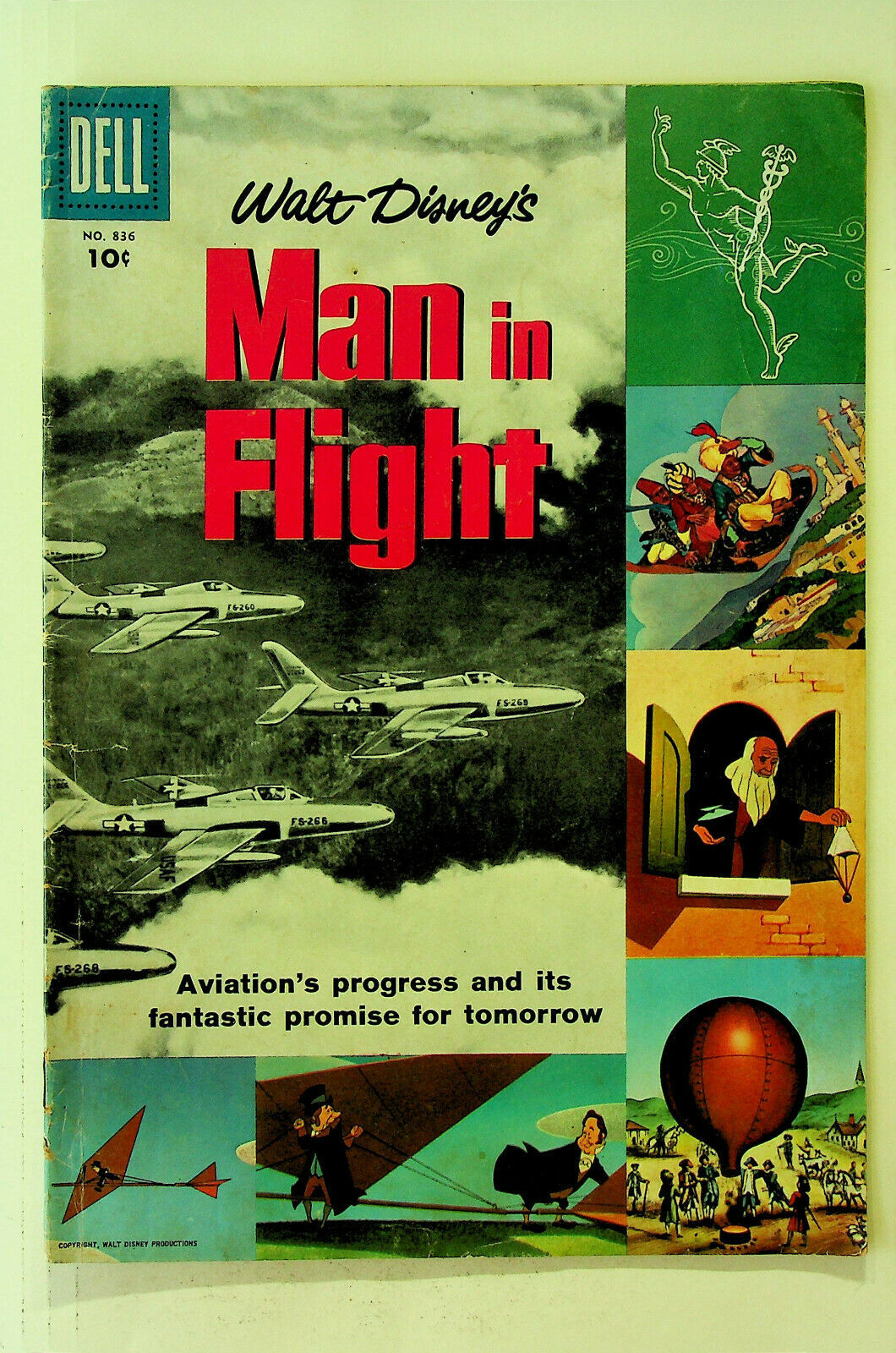 Four Color 836 Walt Disneys Man In Flight 1957 Dell Very Good