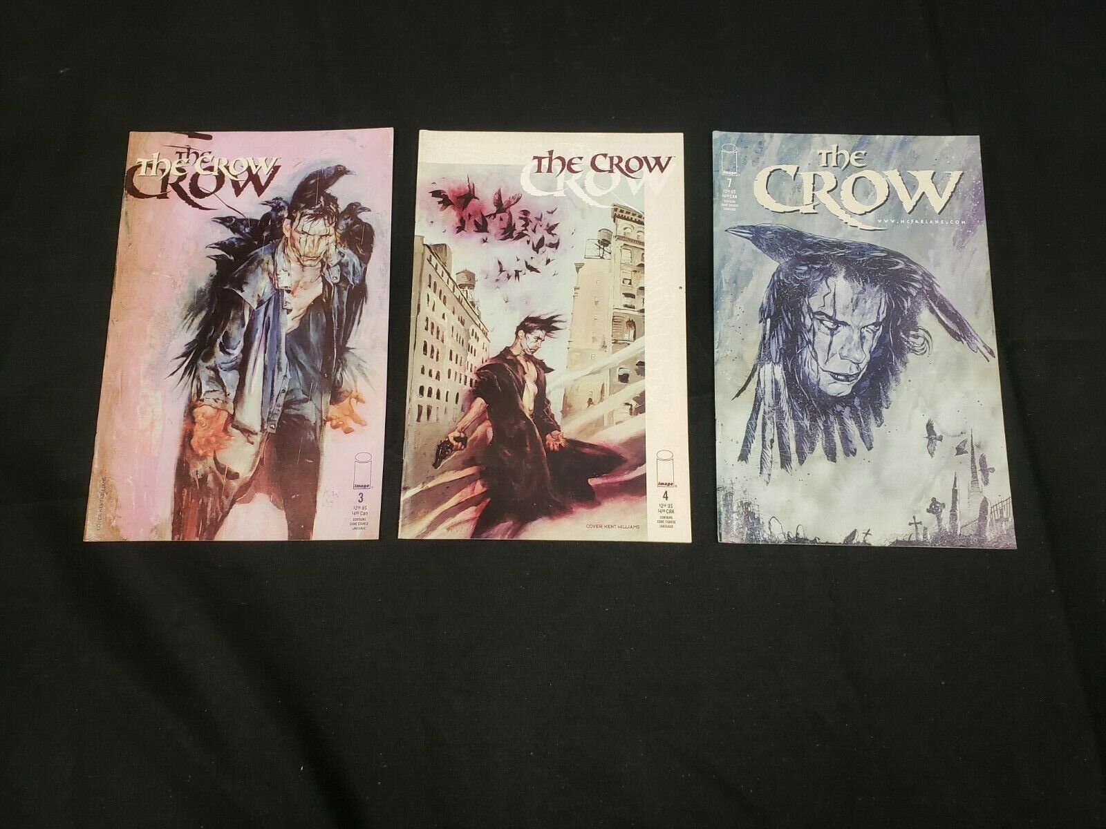 The Crow 5pc (Vf) Kent Williams, Issues #3-4, 7, & 9-10, Ashes to Ashes ...
