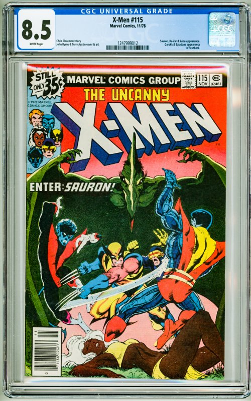 The X-Men #115 (1978) CGC 8.5! White Pages! small crack side of slab ...
