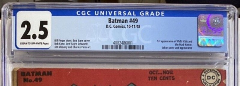 Batman #49 - CGC 2.5 - DC Comics - 1948 - Bill Finger! Bob Kane! 1st ...