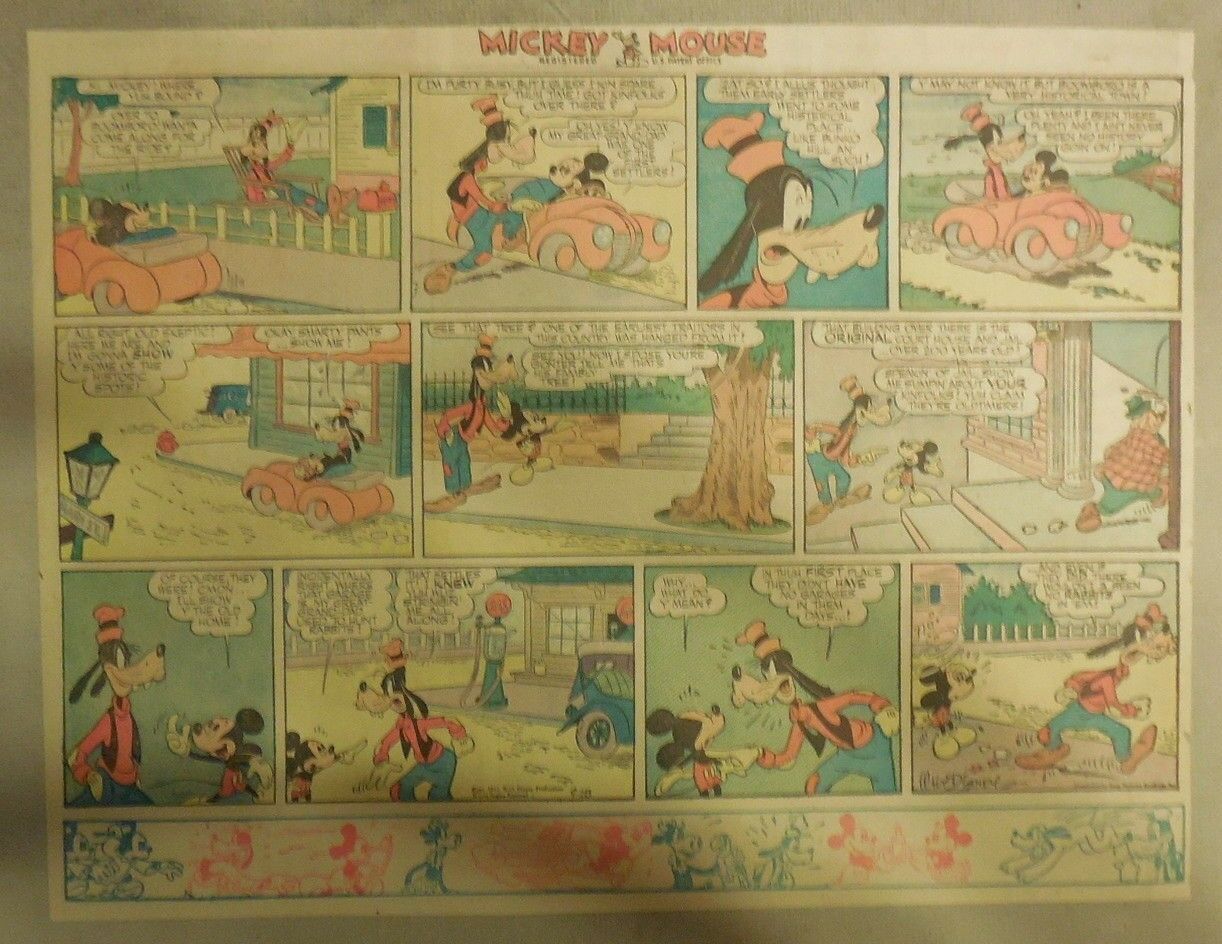 Mickey Mouse Sunday Page by Walt Disney from 9/28/1941 Half Page Size ...