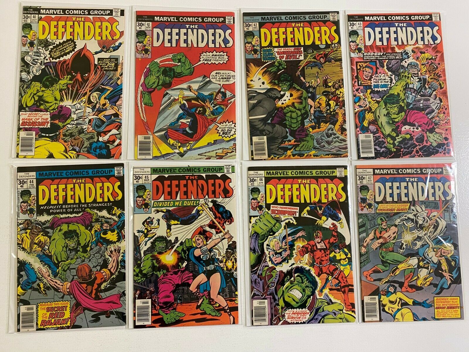 Defenders lot #21-50 Marvel 1st Series 27 pieces avg 5.0 range 4 to 6 ...