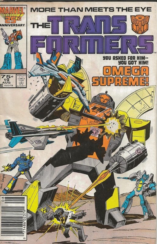 Transformers #19 ORIGINAL Vintage 1986 Marvel Comics Omega Supreme ...