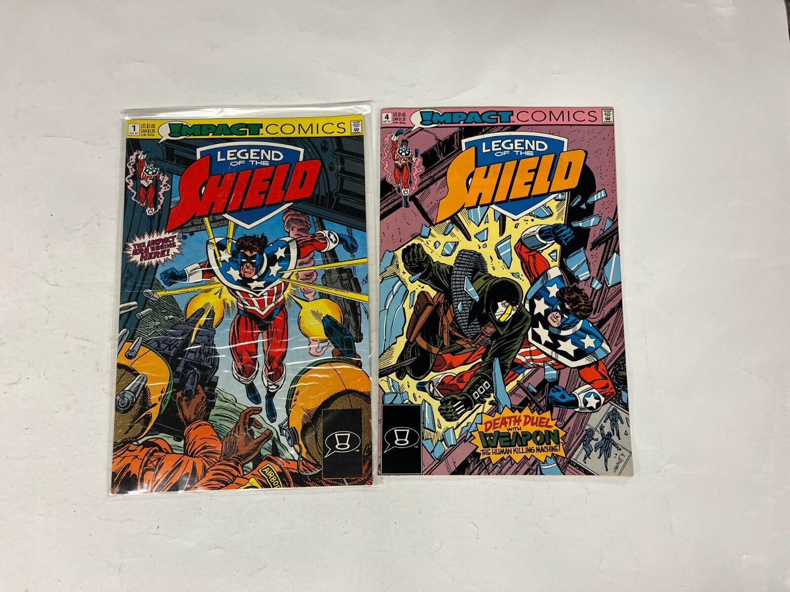 4 Legend of the Shield Impact Comics books # 1 2 3 4 2 JW29 | Comic ...