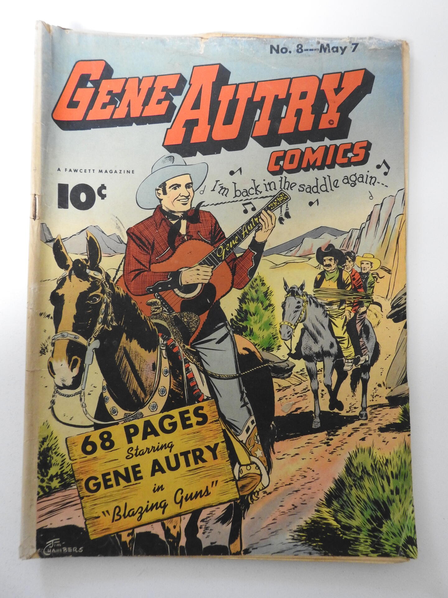 Gene Autry Comics #8 (1943) GD Cond moisture stain, 2 centerfold wraps ...