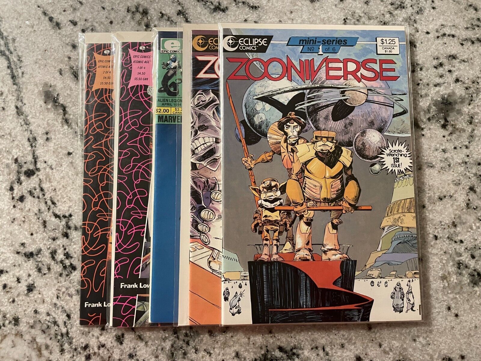 5 Comic Books Zooniverse # 1 2 + Alien Legion # 1 + Atomic Age # 1 2 NM ...