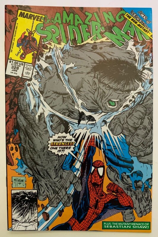 (1990) Amazing Spider-Man #328 LAST TODD McFARLANE Art! HULK Appearance ...
