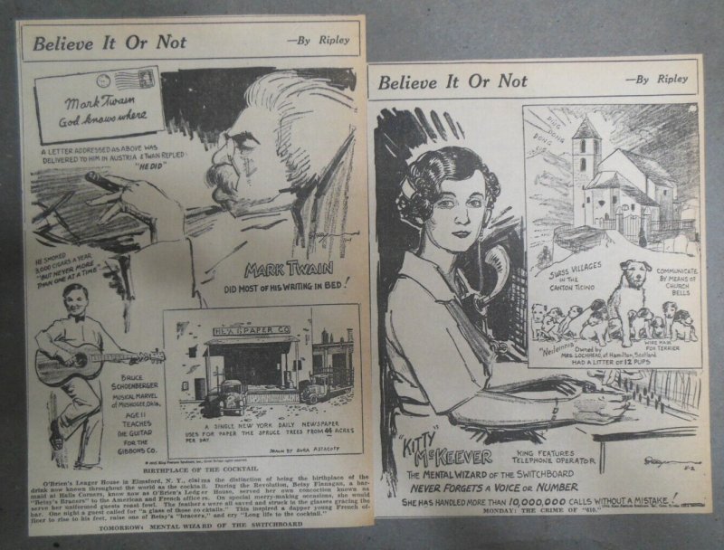 (49) Believe It Or Not by Robert Ripley from 11-12/1935 Size: 6.5 x 10 ...