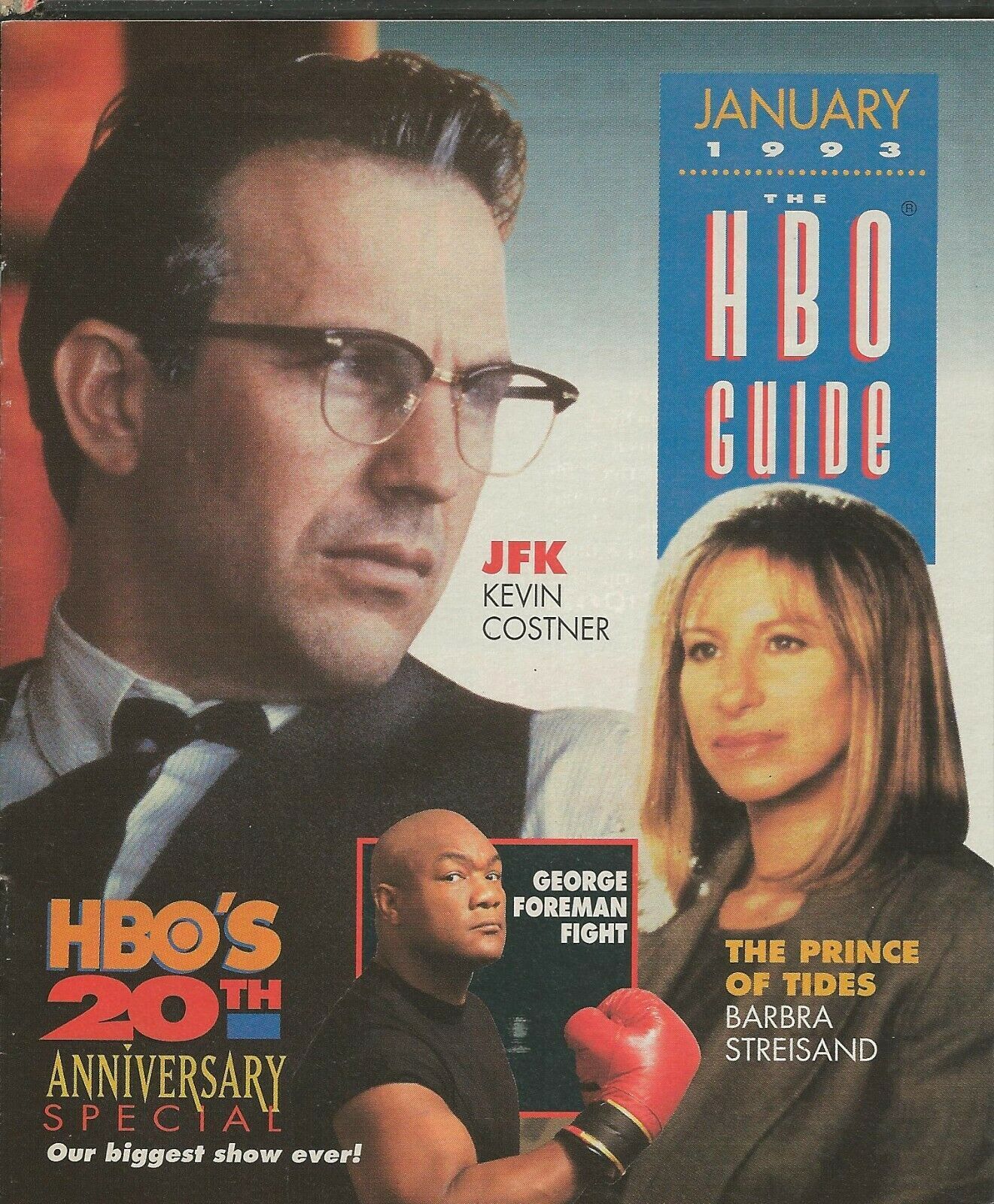 ORIGINAL Vintage Jan 1993 HBO Guide Magazine JFK Prince of Tides Wayne ...