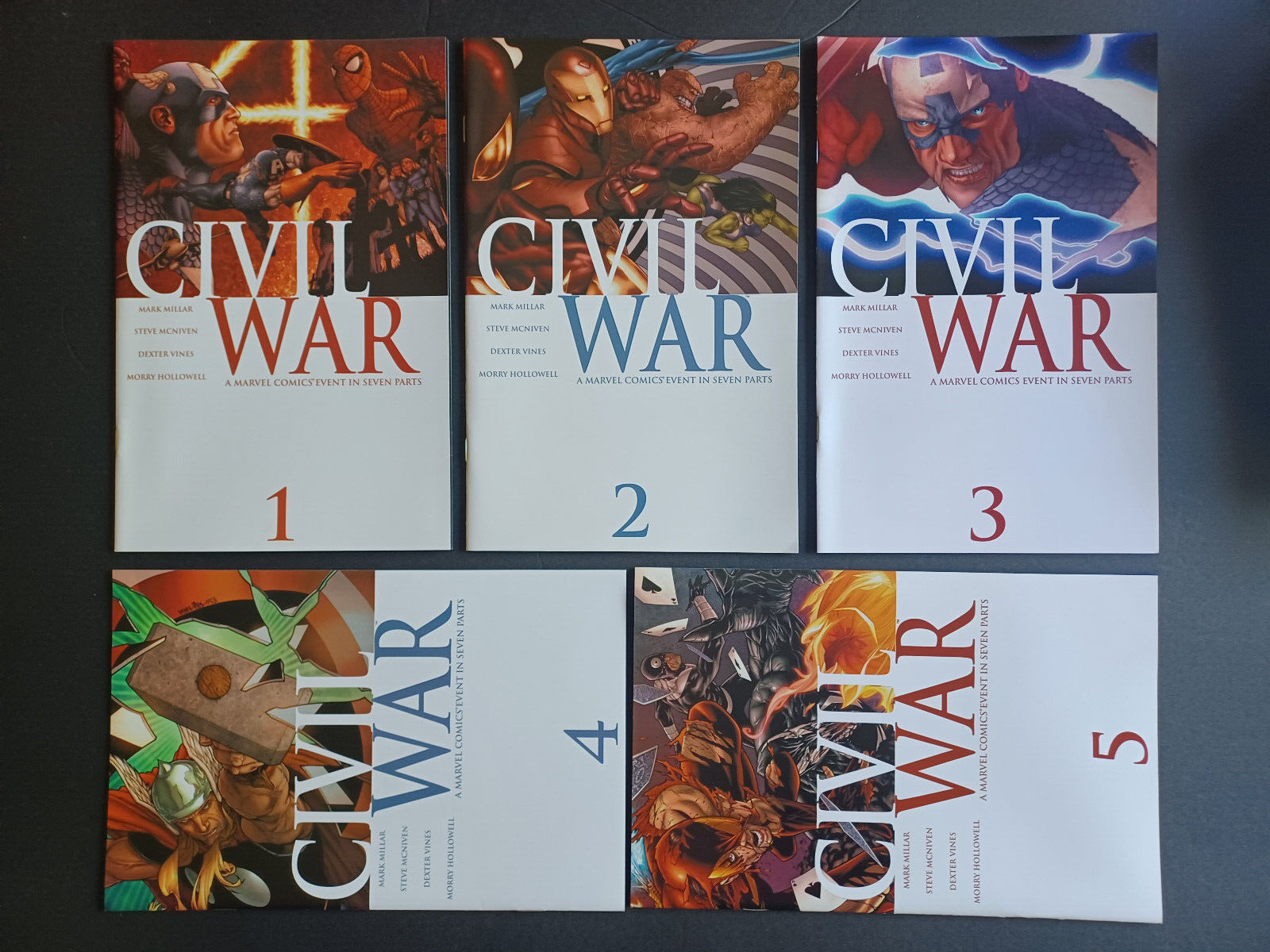 Civil War #1 2 3 4 5 6 7 & Battle Damage Report Complete Set - Mark ...