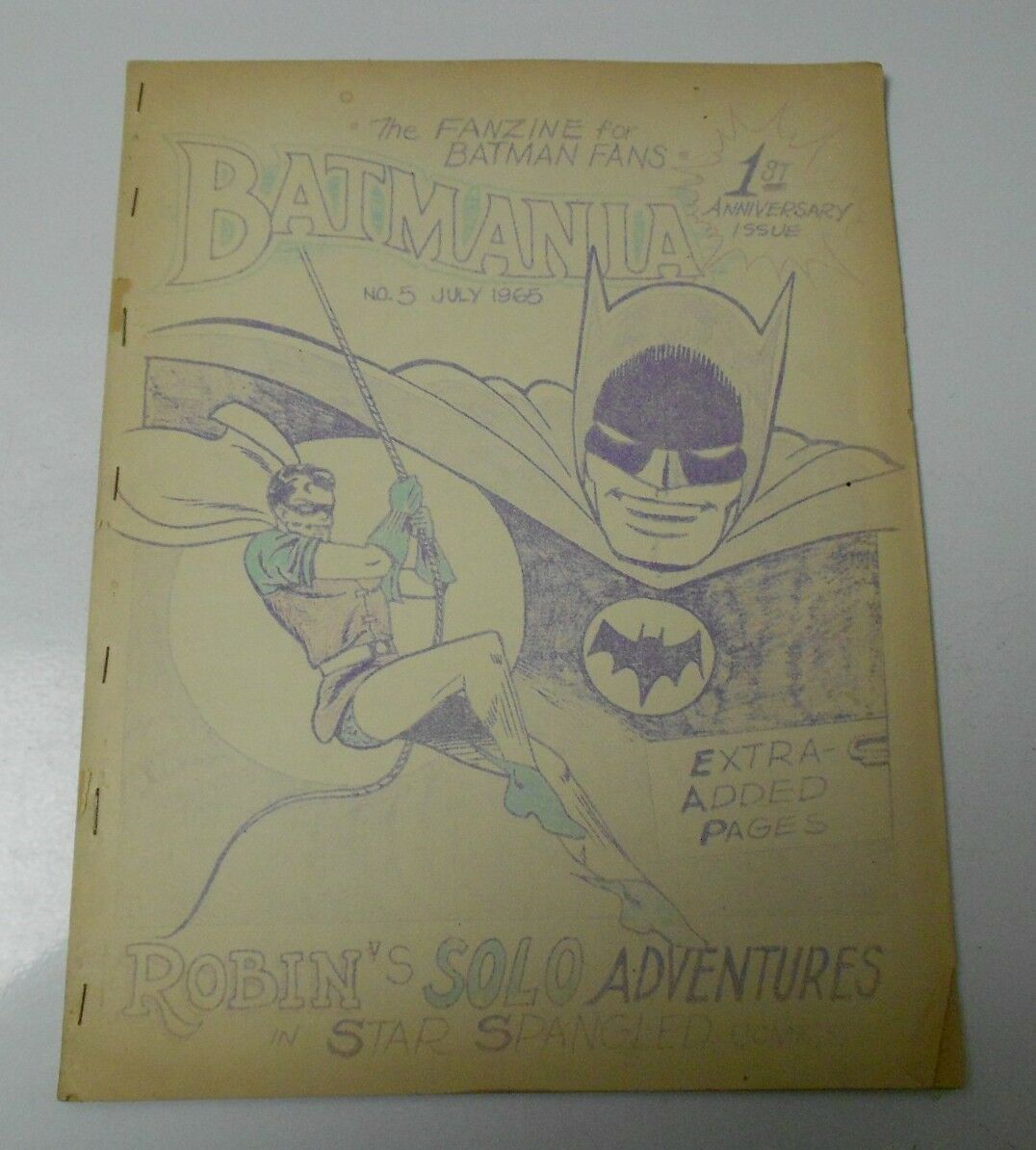 1965 BATMANIA #5 Batman & Robin Fanzine ZINE White House of Comics FN ...