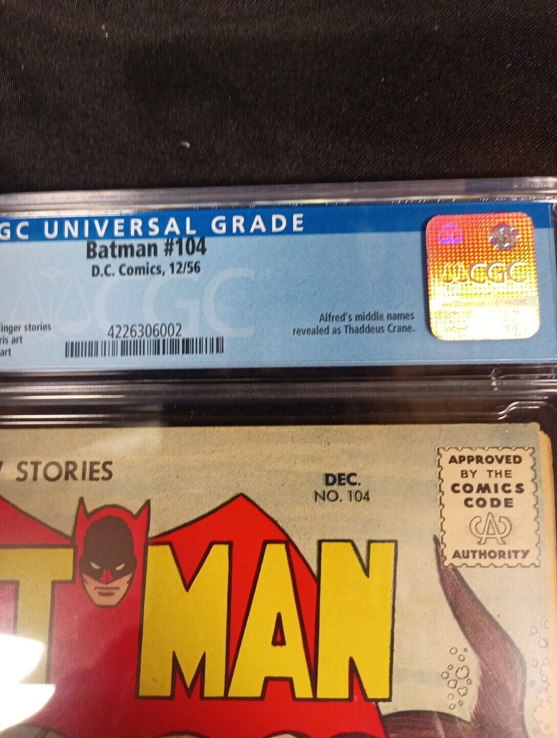 Batman #104 1956 CGC 6.0 FN Off-White to White Pages Alfred's Middle ...