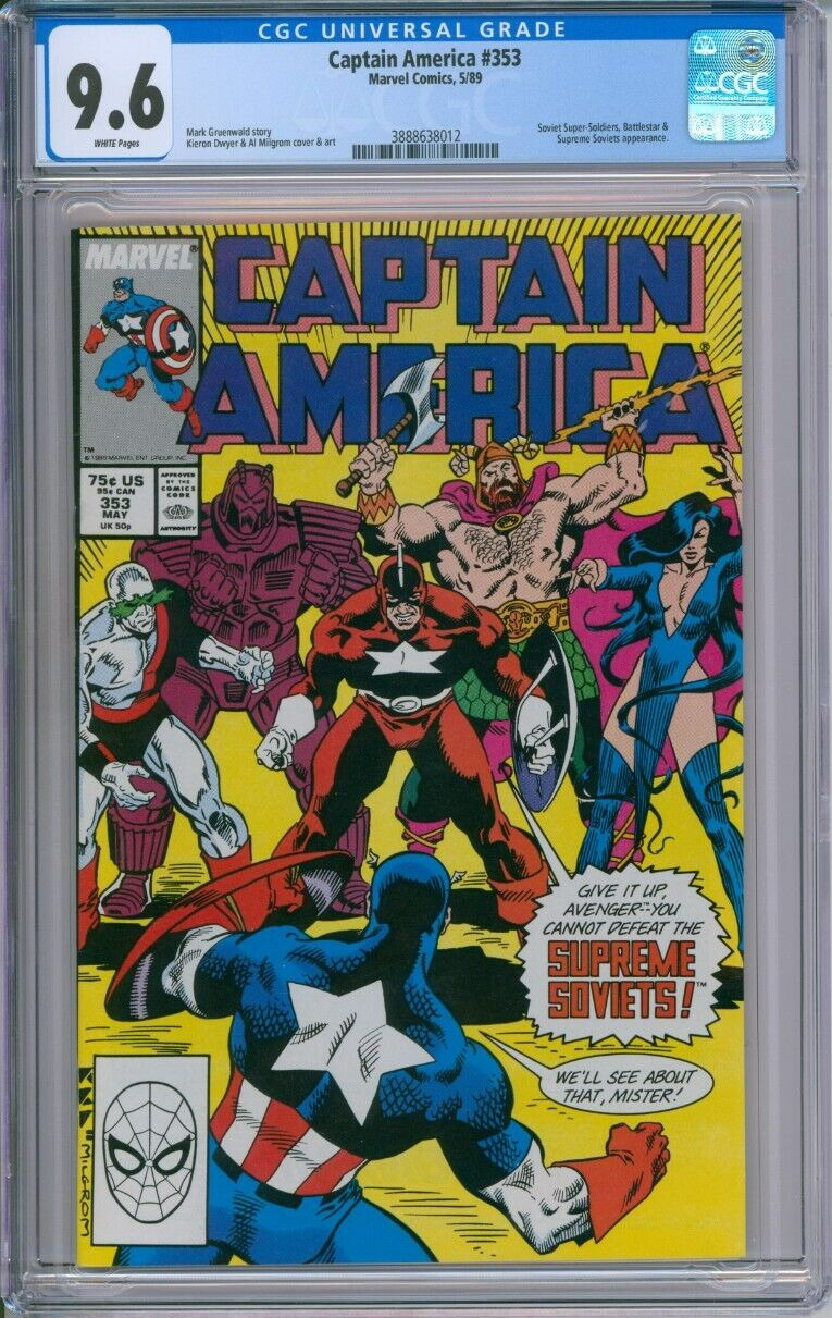 Marvel Comics Captain America #353 CGC 9.6 | Comic Books - Copper Age ...