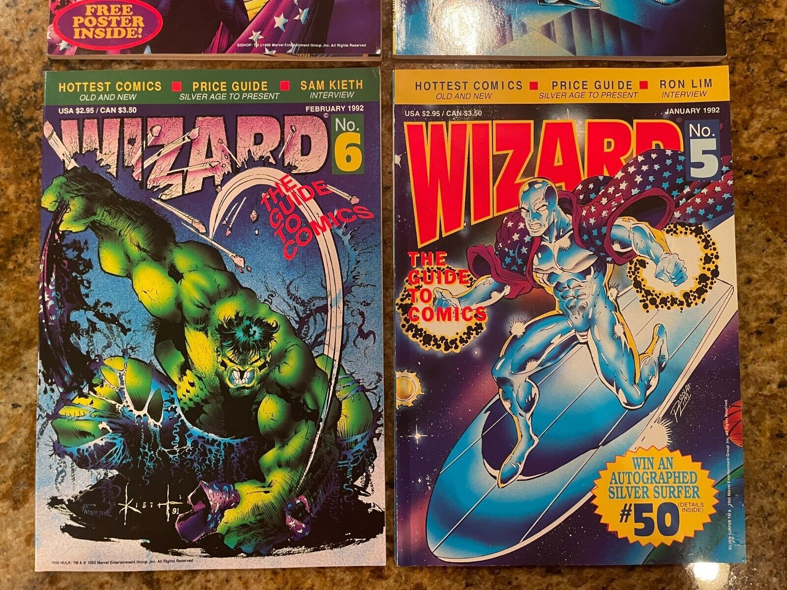 4 Wizard Comic Book Magazines # 5 6 7 8 Hulk Thor X-Men Batman Superman ...